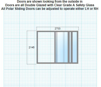 Double-glazed sliding stacker door 2145mm x 2700mm ...
