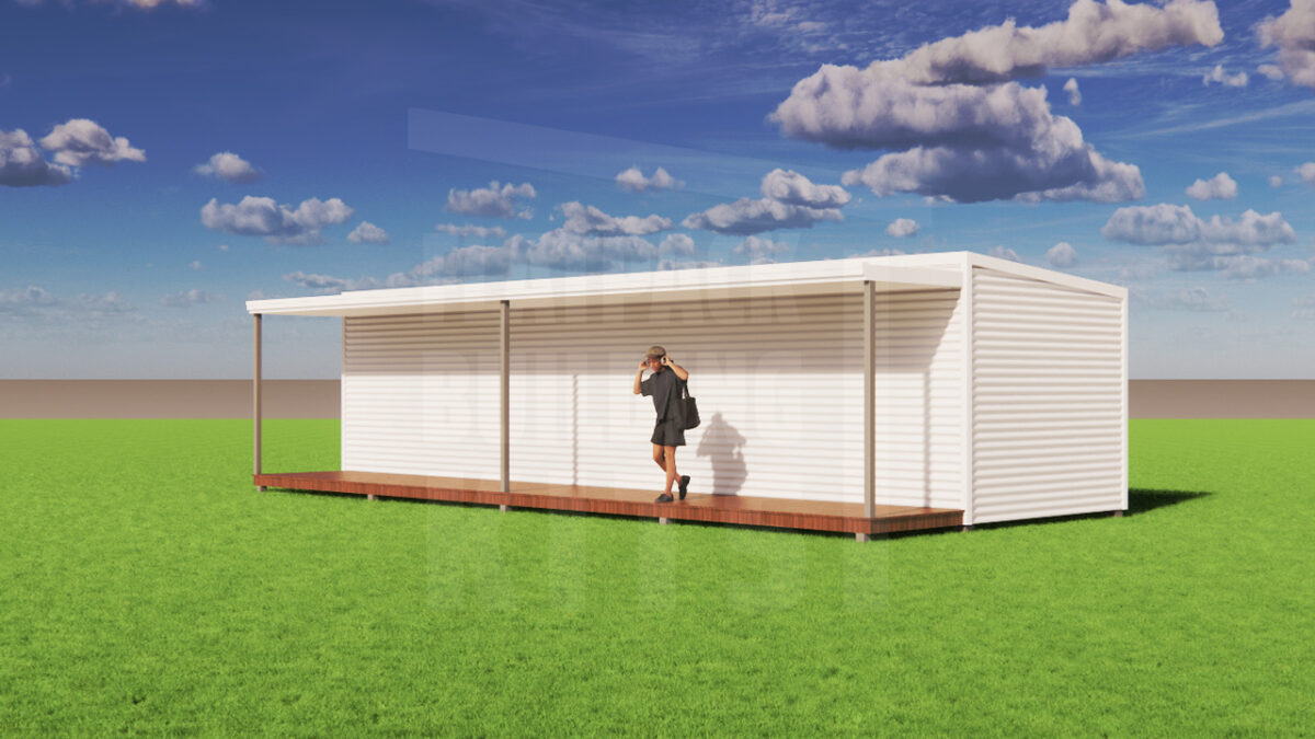 Australian steel deck + veranda kit 1.5m x 11m - FlatpackBuildingKits.au