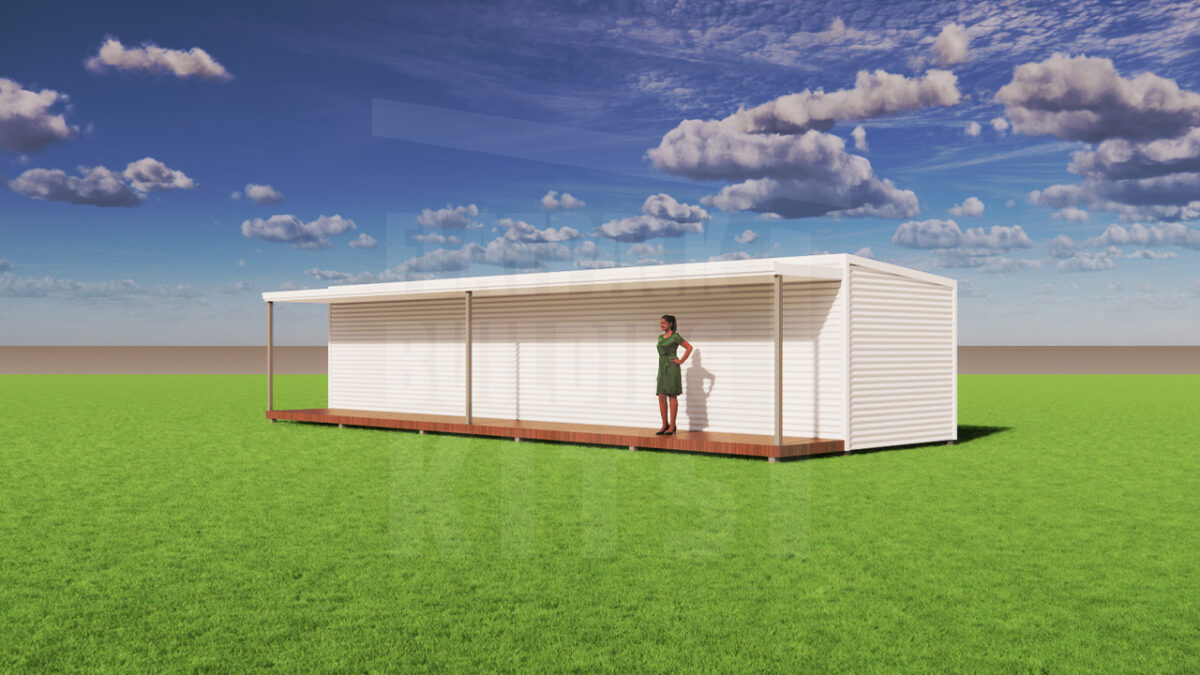 Australian steel deck + veranda kit 1.5m x 13m - FlatpackBuildingKits.au