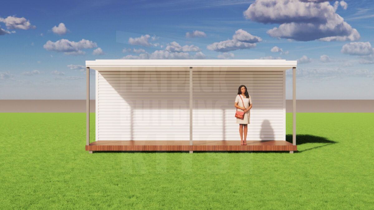 Australian steel deck + veranda kit 2m x 6m - FlatpackBuildingKits.au