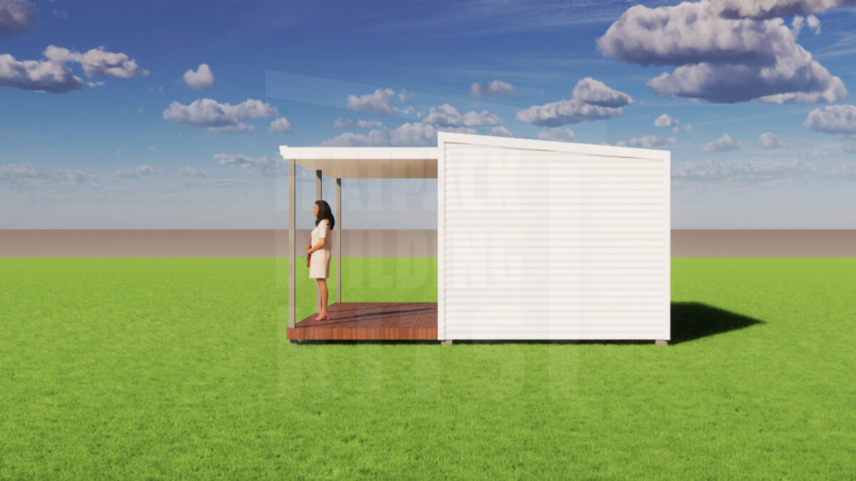 Australian steel deck + veranda kit 2m x 6m - FlatpackBuildingKits.au
